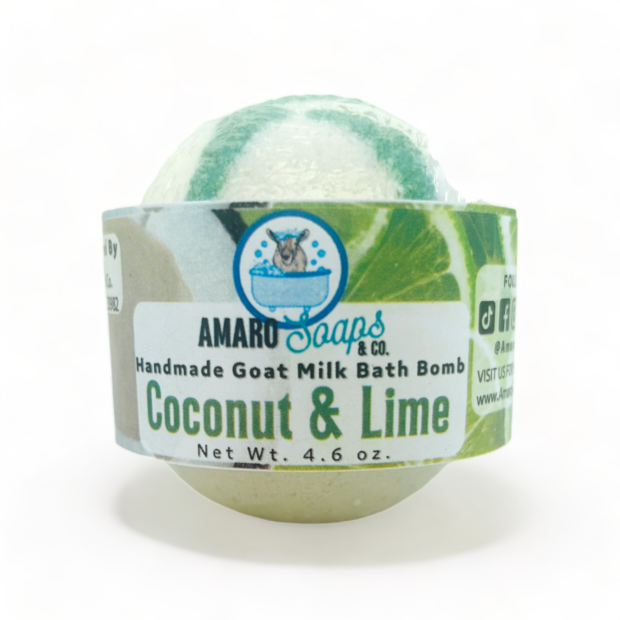 Coconut & Lime Bath Bomb – Amaro Soaps & Co.